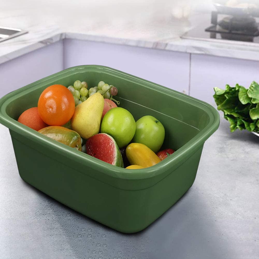 18 Quart Large Plastic Rectangular Dish Pan/Tub, 3 Packs - Multi Colors ...