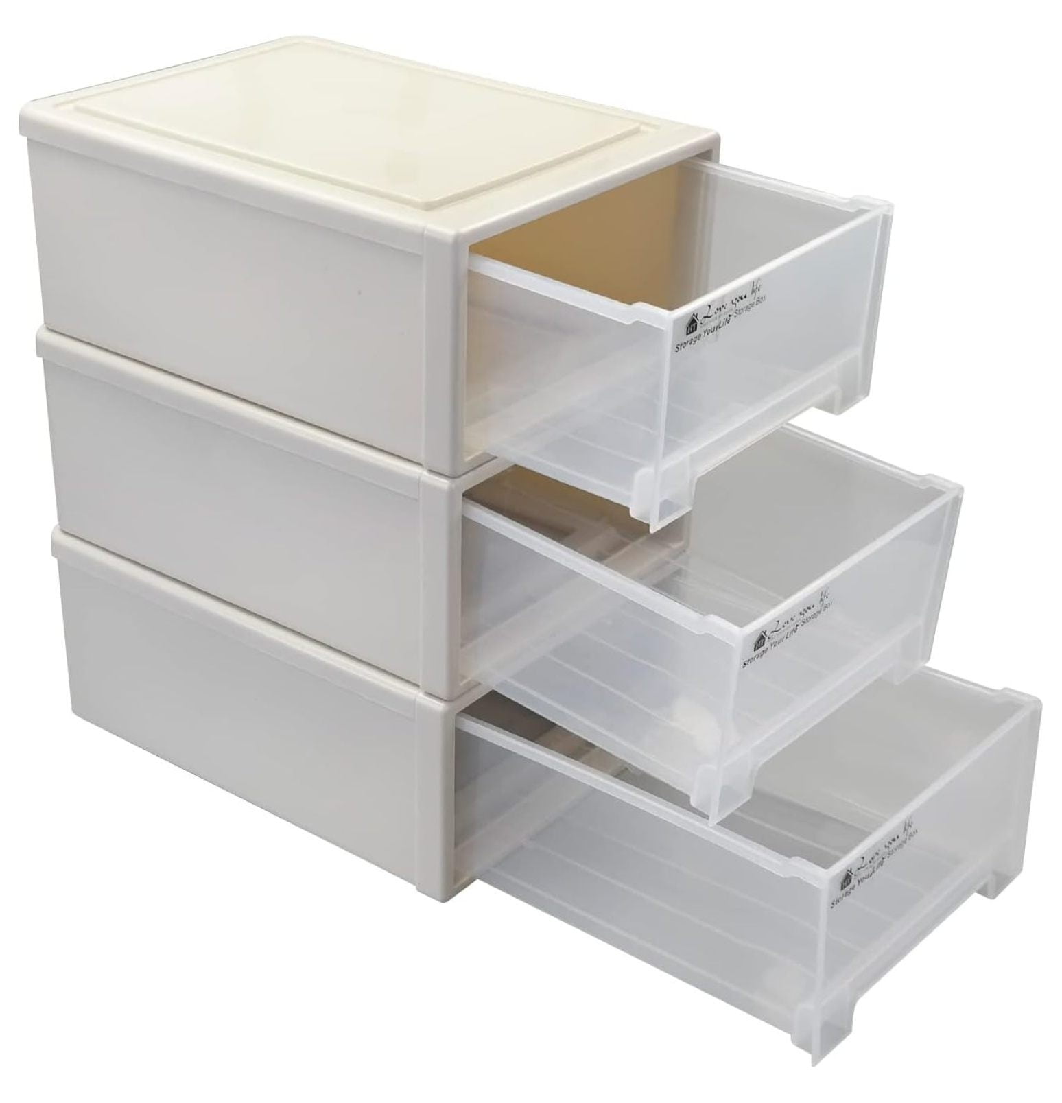 18 Quart Plastic Stacking Chest of Drawer, Storage Drawer Box, 3 Packs ...