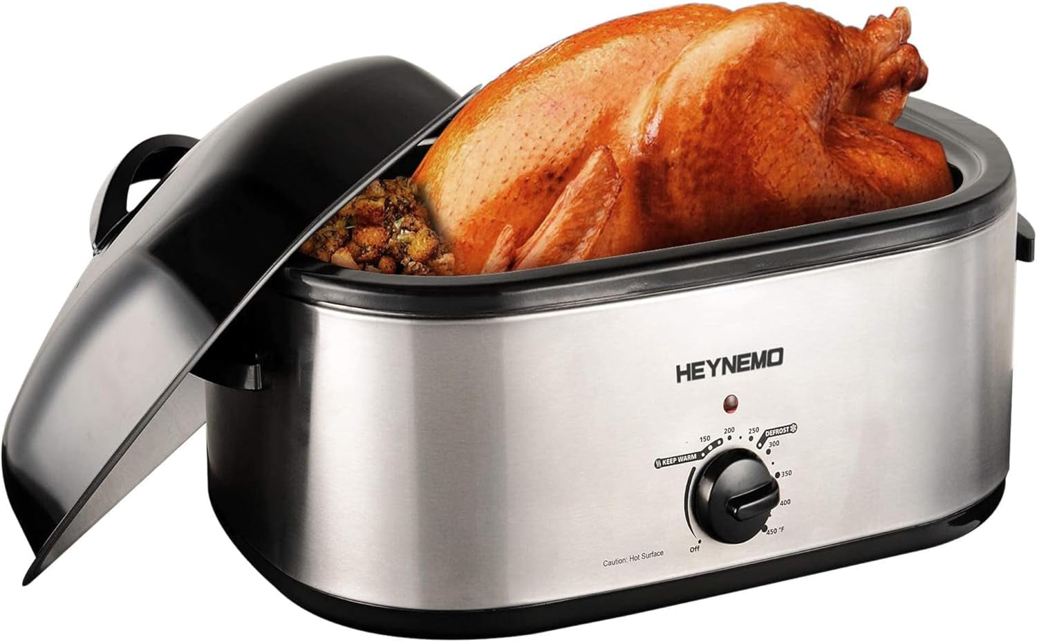 18 Quart Roaster Oven with Self-Basting Lid, Large Electric Turkey ...