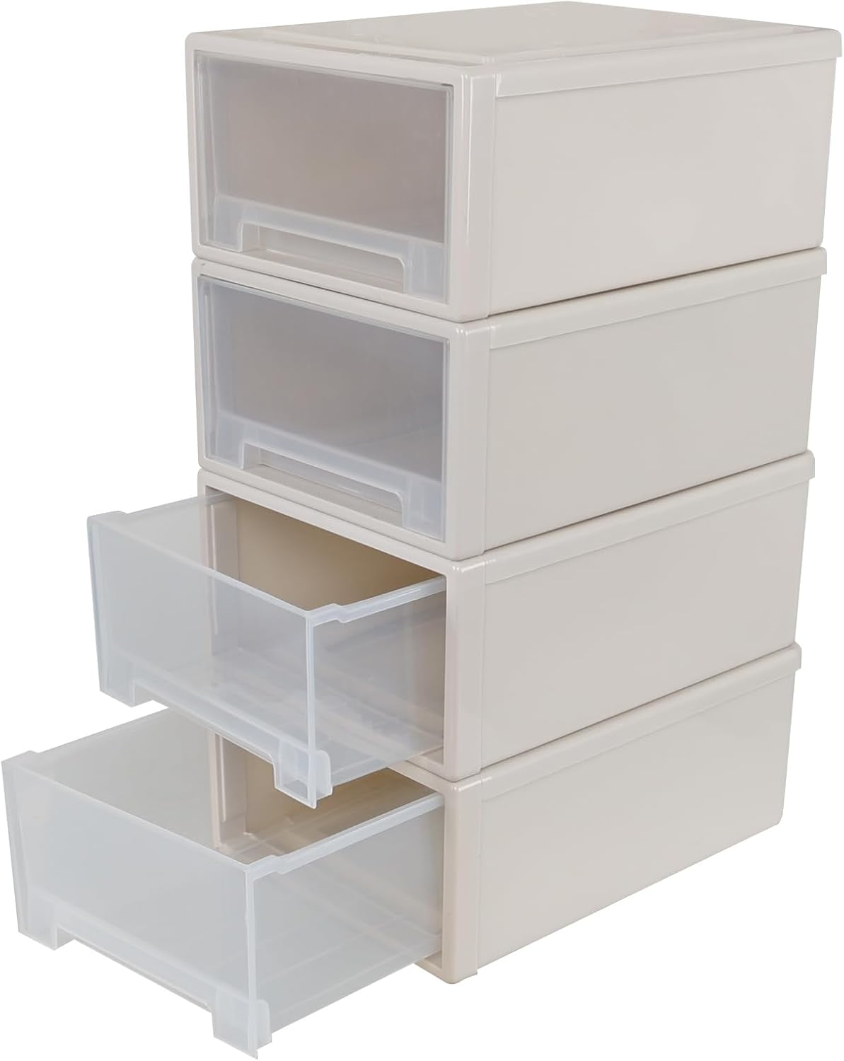 18 Quart Stackable Desktop Drawers, 4 Pack Plastic Stacking Drawer ...