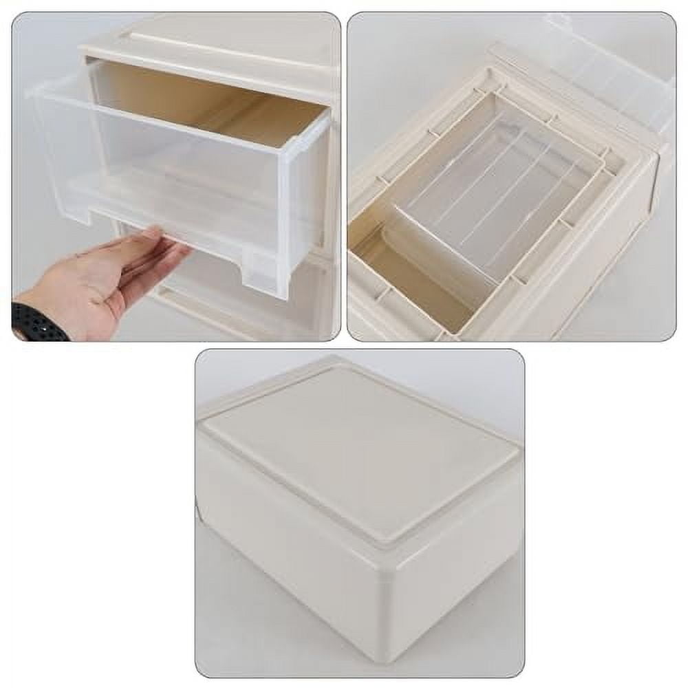 18 Quart Stackable Desktop Drawers, 4 Pack Plastic Stacking Drawer ...