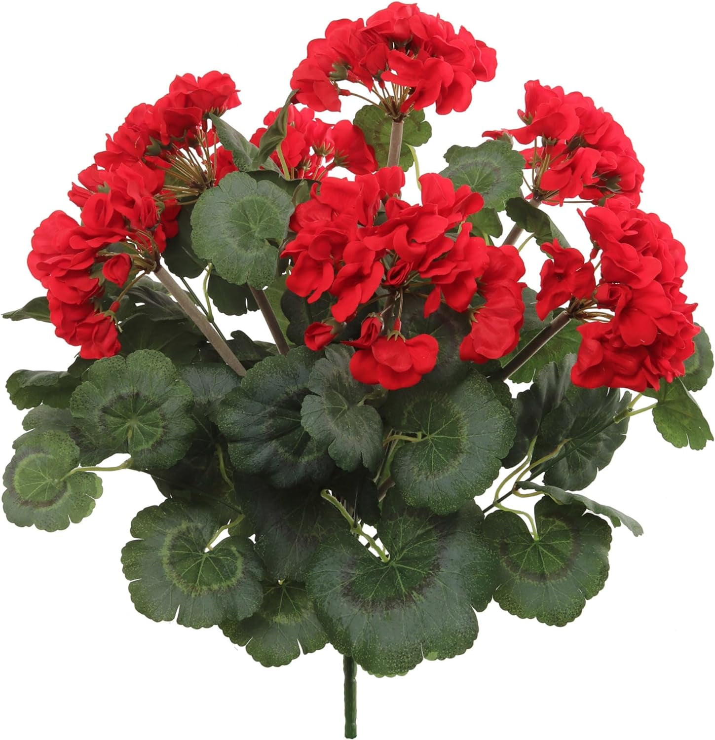 18" Real Touch Red Geranium Bush - UV Resistant Faux Flowers for Grave ...