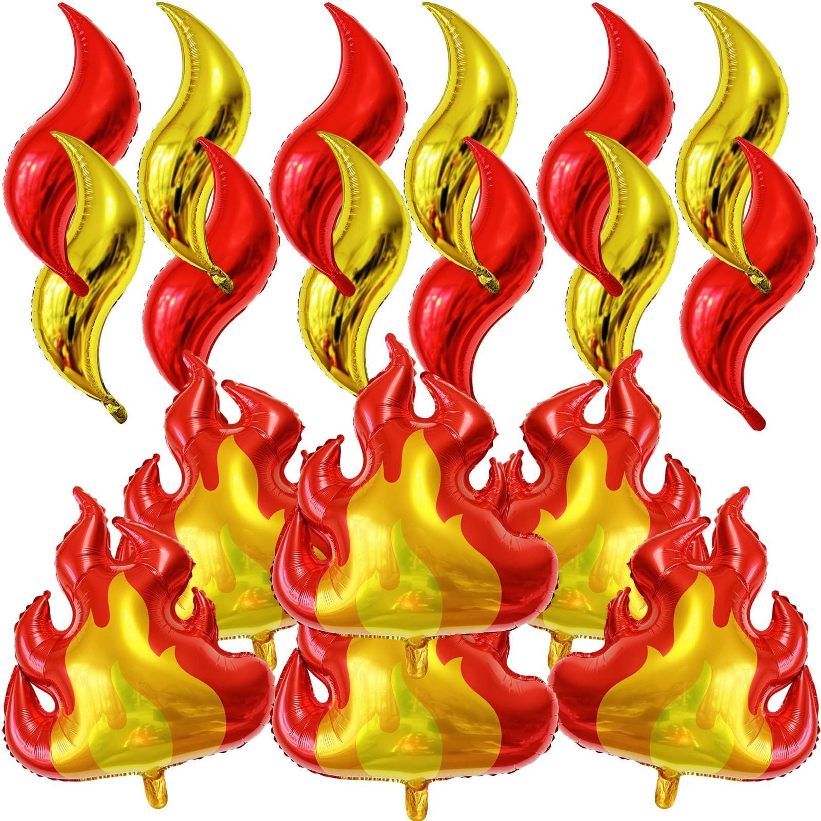 18 Red Fire Balloons - Large ZLK1 Nylon Fire Shape Balloons for ...