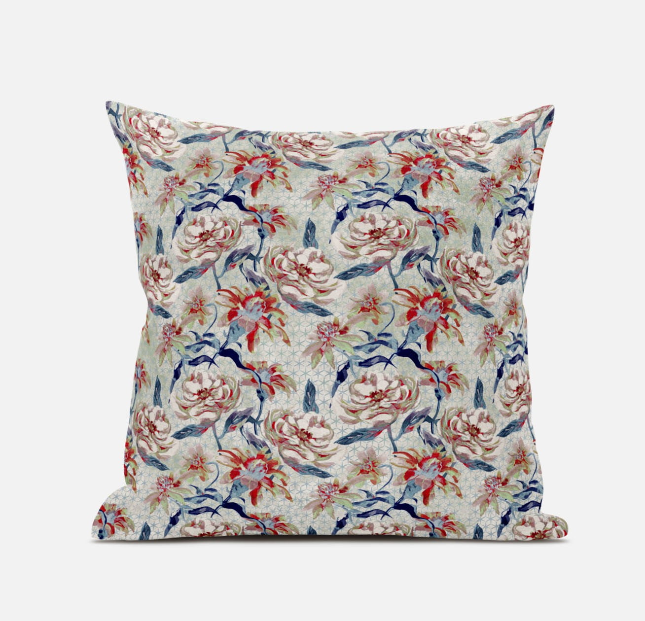 18" Red Indigo Roses Suede Throw Pillow - Walmart.com