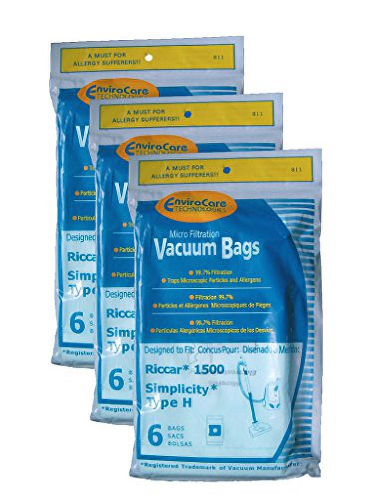 18 Riccar Simplicity Type H Canister Vacuum Cleaner Bags Fits Midsize ...