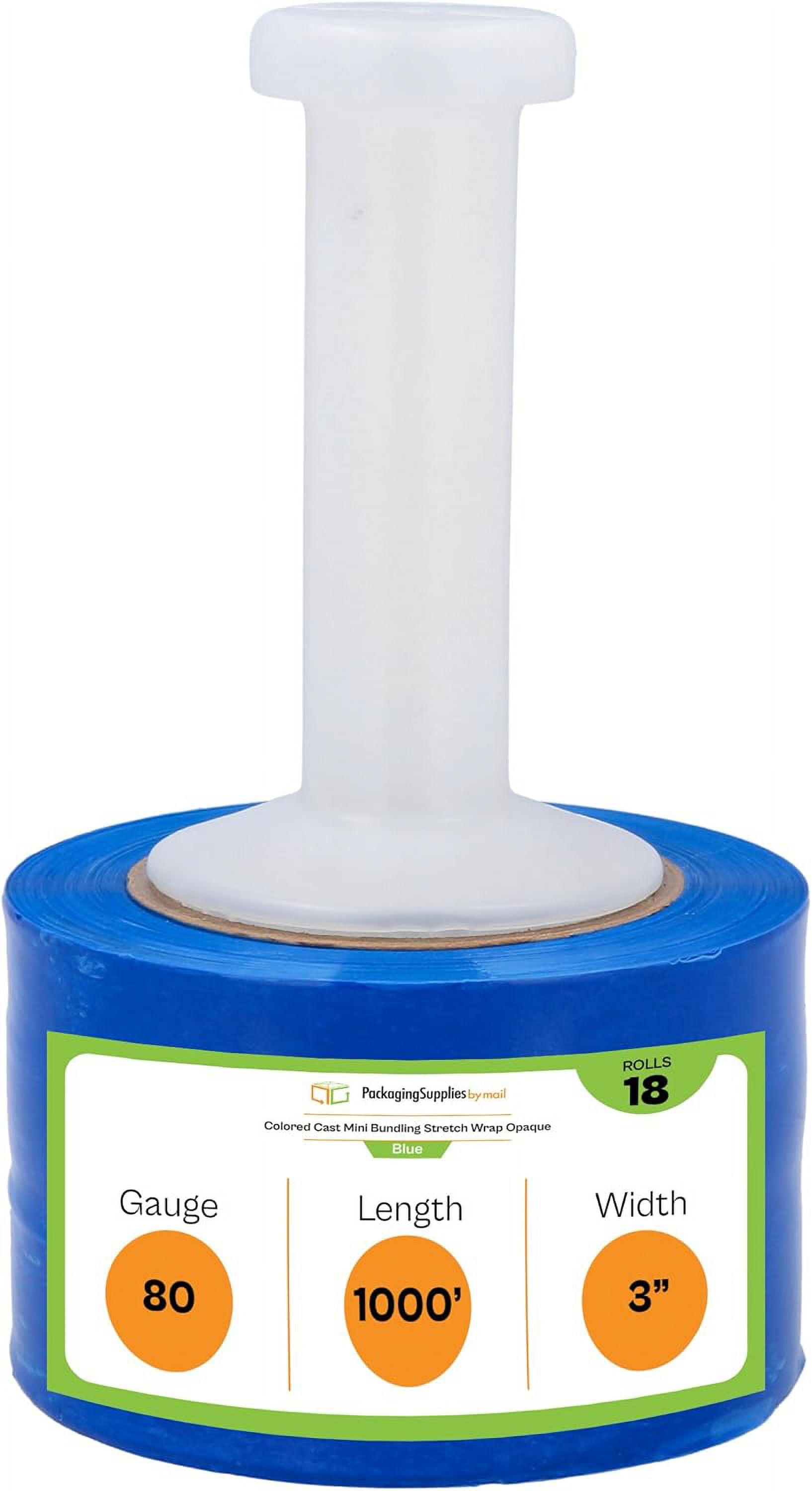18 Rolls Blue Hand Pallet Shrink Wrap Plastic Stretch Wrap 3" x1000 ...