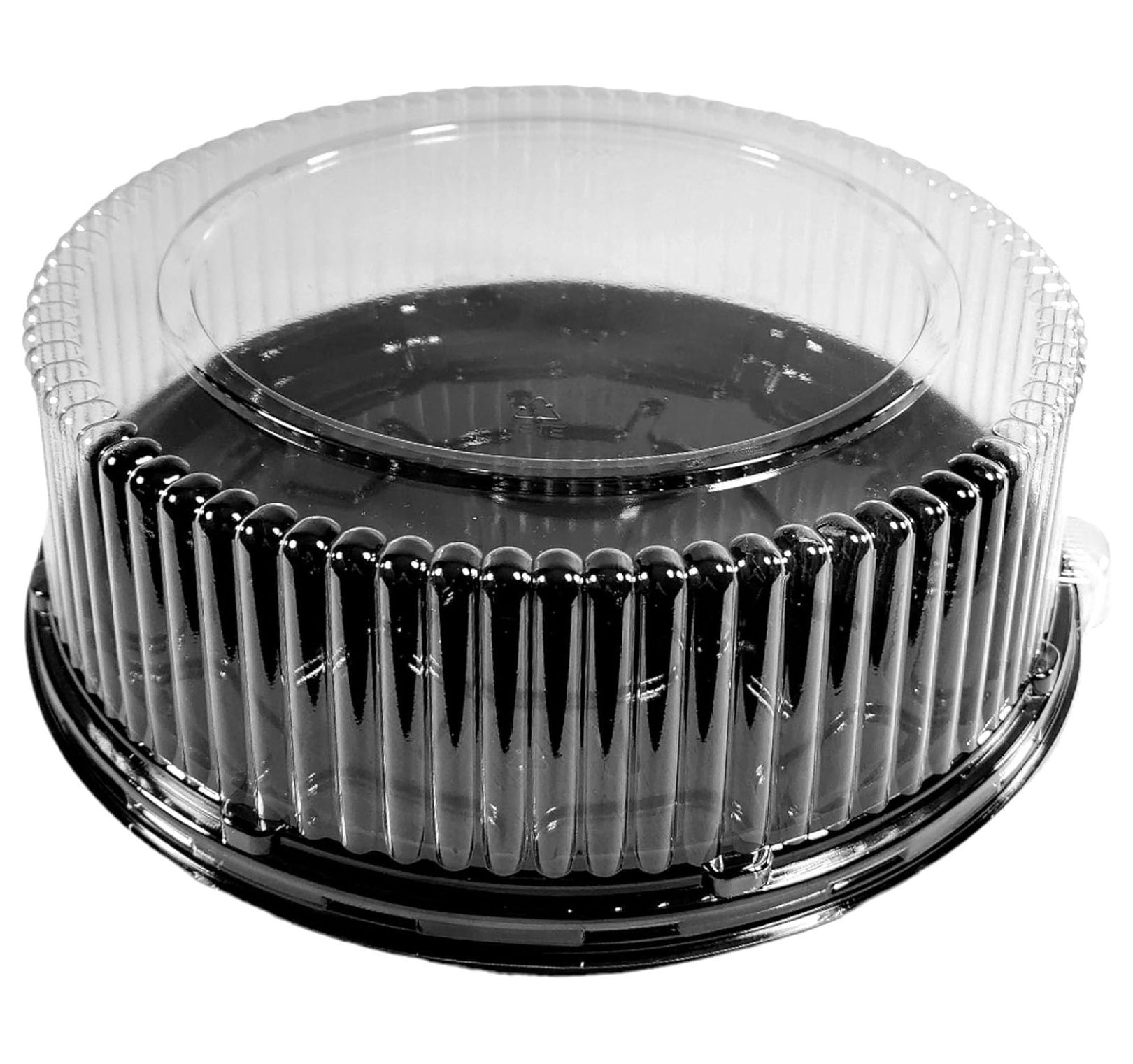 18" Round Black Plastic Cater Trays with Clear Dome Lids - Disposable ...