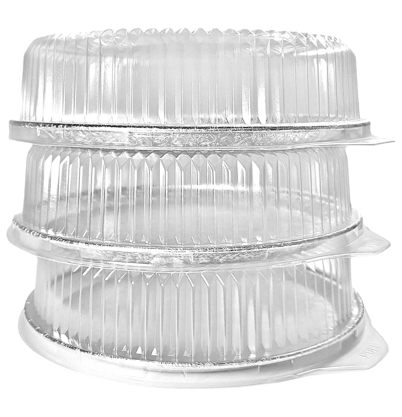 18" Round Flat Aluminum Cater Trays with Clear Dome Lids - Disposable ...