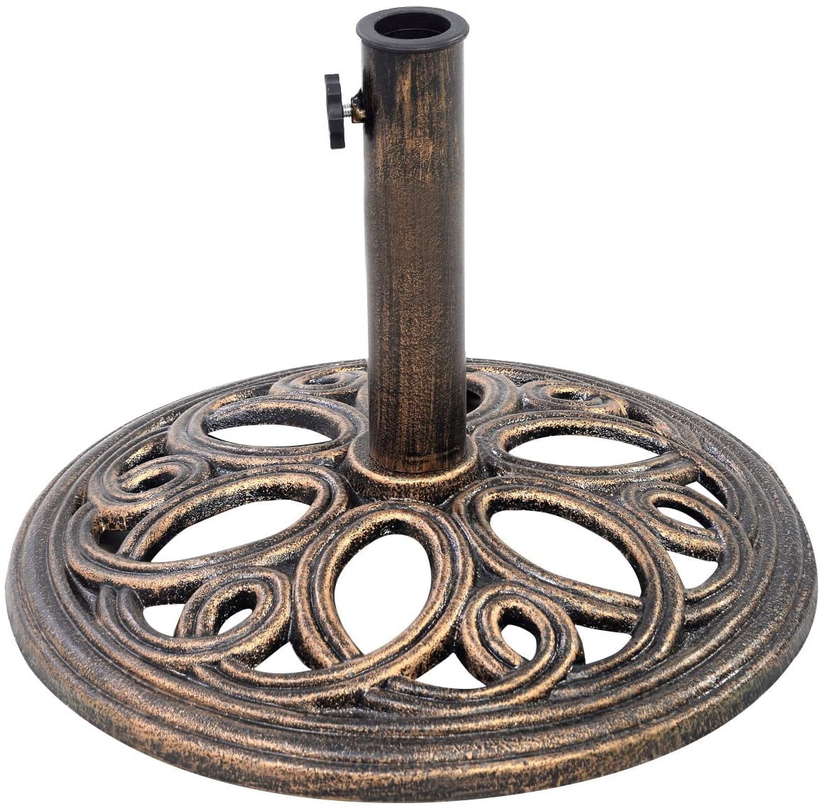 18" Round Umbrella Base Stand, 23Lbs Cast Iron Market Patio Outdoor ...