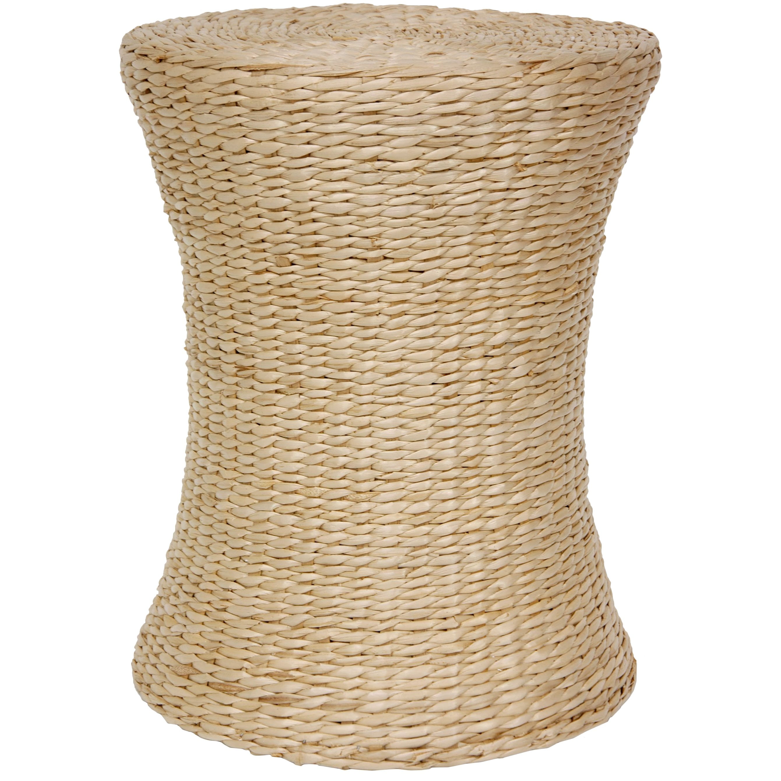 18" Rush Grass Weave Hourglass Design Stool - Natural - Walmart.com