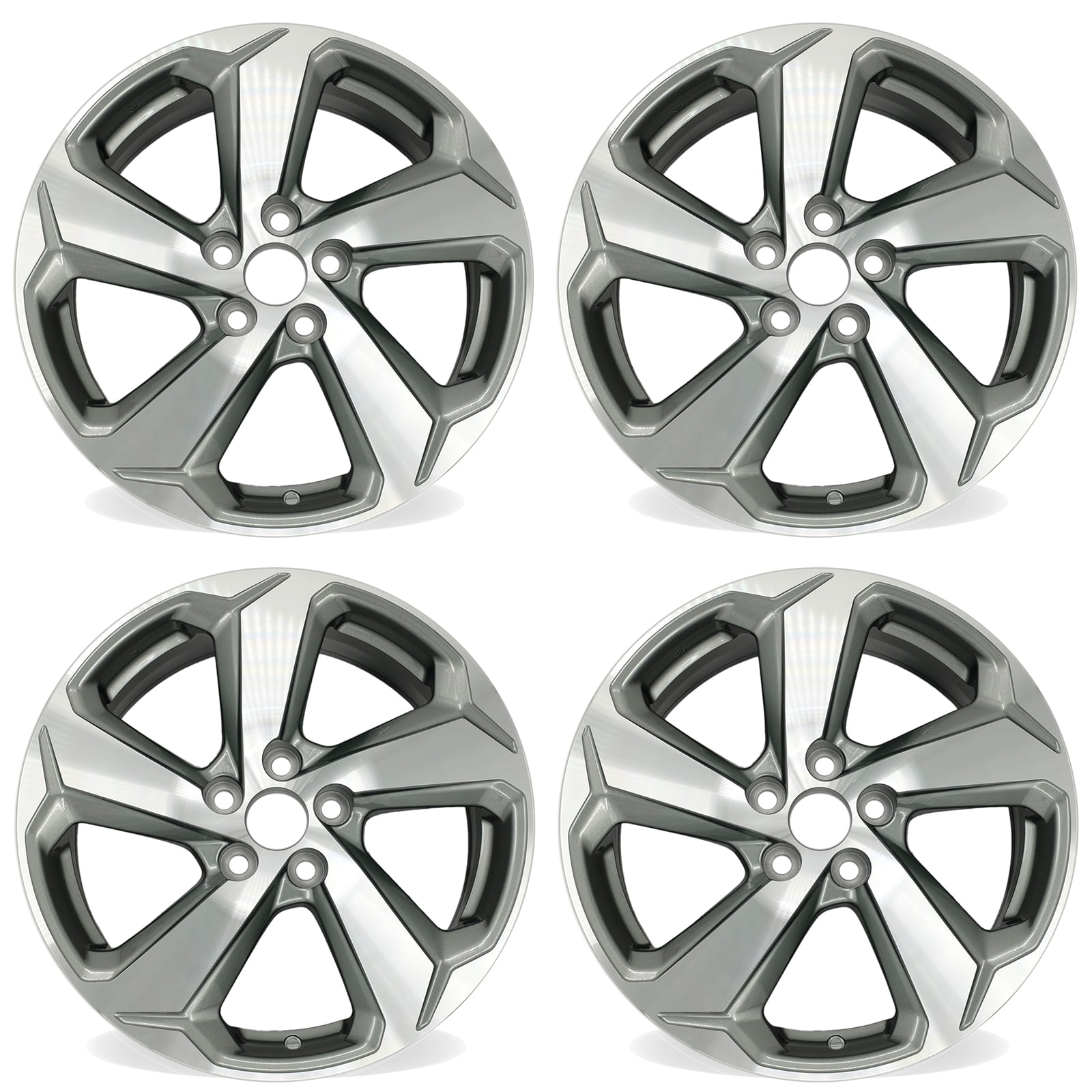 18” SET OF 4 18x7 MACHINED DARK GREY Wheel for TOYOTA RAV4 2021 2022 ...
