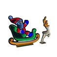 Universal Statues LED Lighted 3D Sleigh with Santa and Reindeer ...