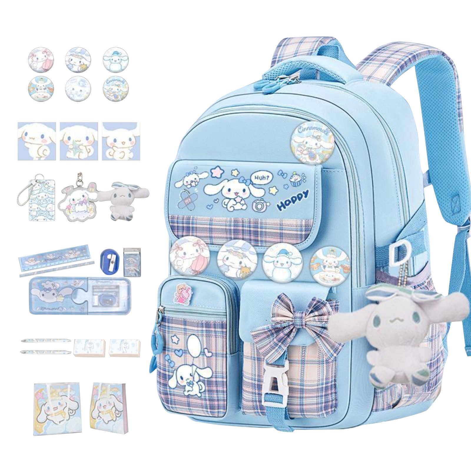 18" School Backpack with 24Pcs Kawaii Accessories,Sanrio Cinnamoroll ...