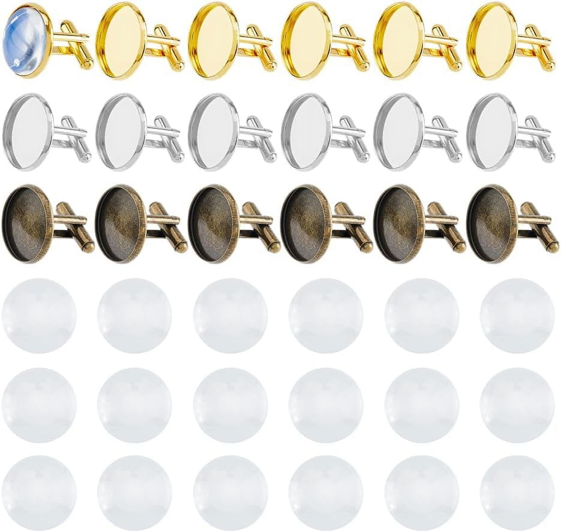 18 Sets 3 Colors Blank Cufflinks Bulk 18mm Cuff Button Brass Men's ...
