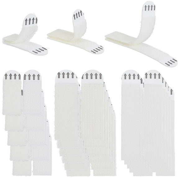 18 Sets 3 Style Self Adhesive Fastener Sticky Back Double Sided Hook Loop Strips Black Hook Loop ...