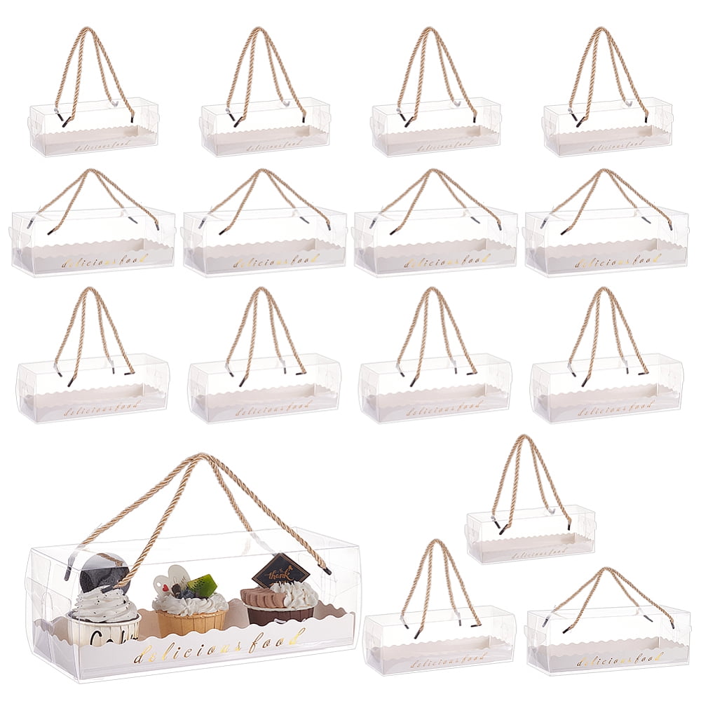 18 Sets 3 Styles Portable Transparent Plastic Swiss Roll Sandwich ...