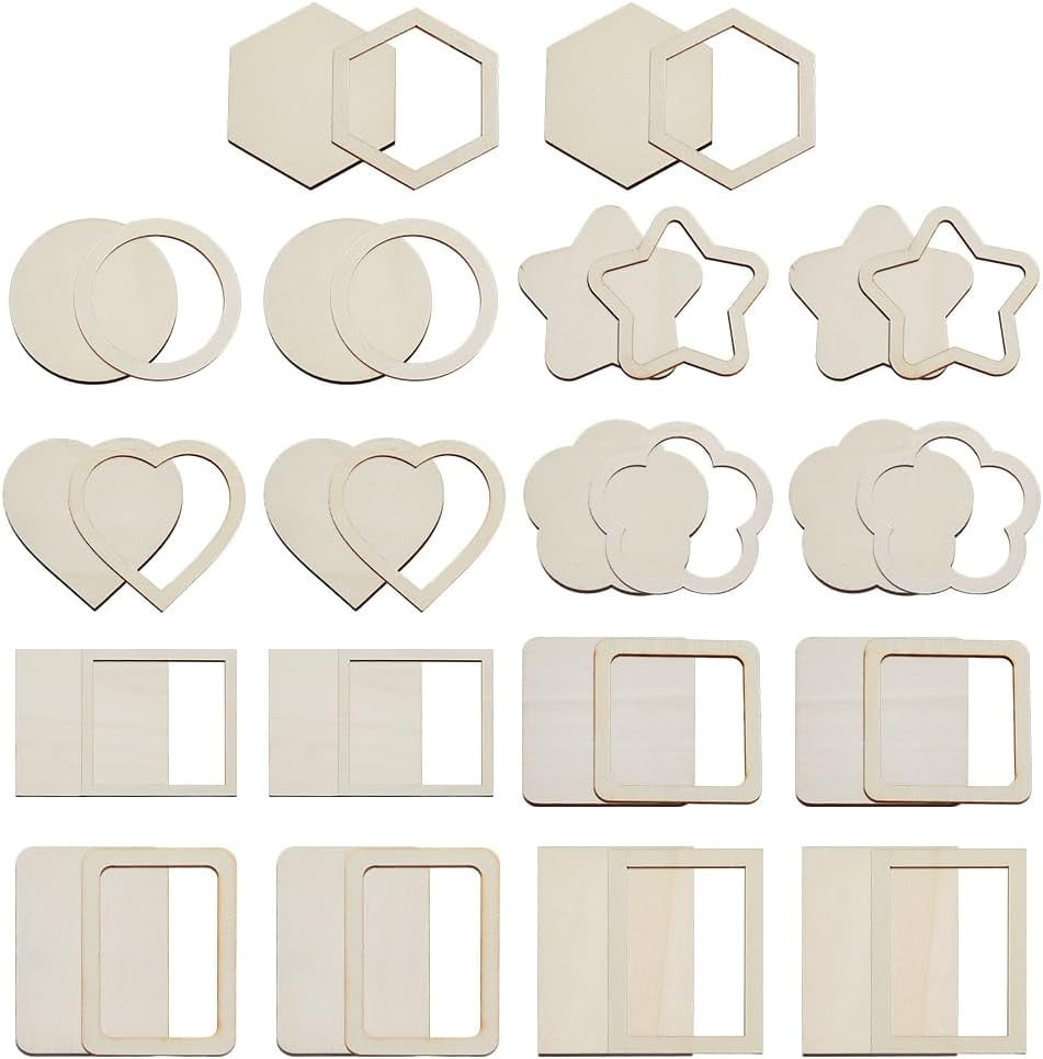 18 Sets 9 Styles Mini Embroidered Hoop Wooden Embroidery Hoop Wooden ...