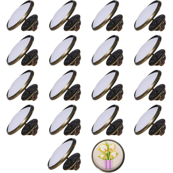 18 Sets Embroidery Brooch Base Set Brooch Base with Pin Backs Bronze ...