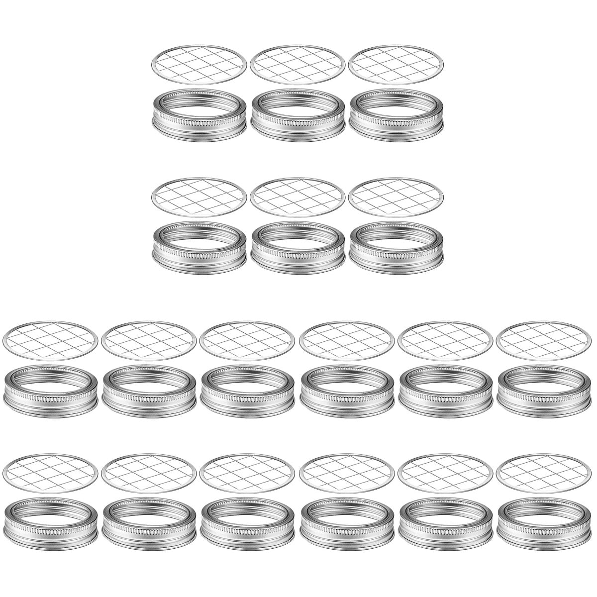 Qiysamall 18 Sets Mason Jar Holder Lid Metal Flower Insert Floral ...