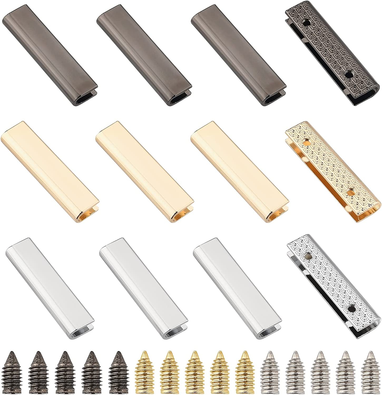 18 Sets Metal Belt Tip with Screws 1.56 Inch Wide Bag Decorative ...
