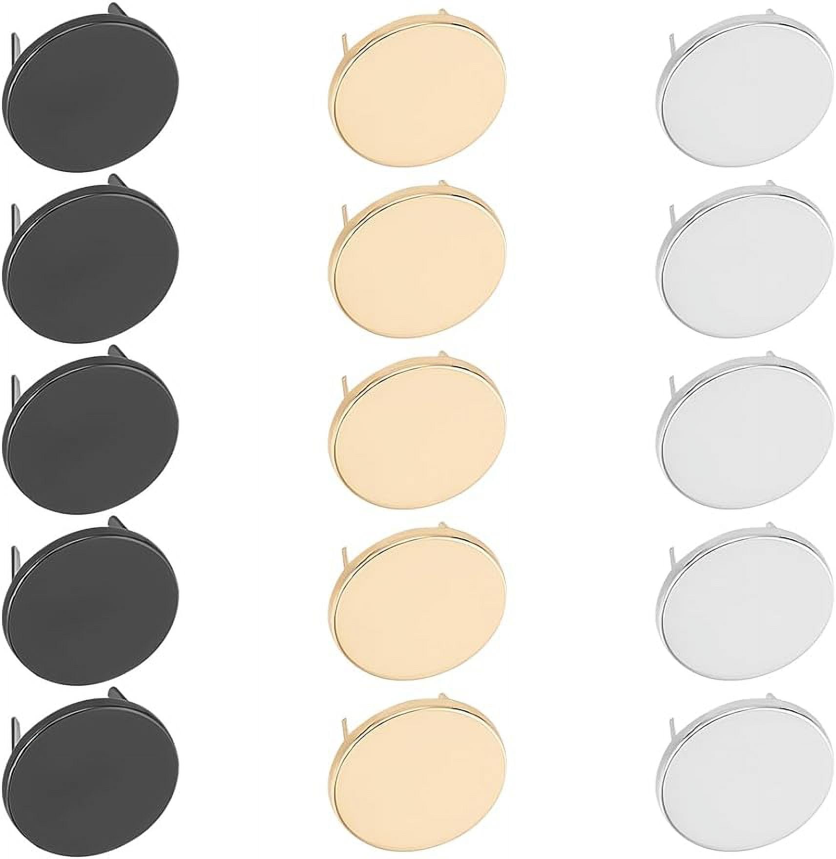 18 Sets Metal Blank Stamping Tags 3 Colors Round Blank Name Labels DIY ...