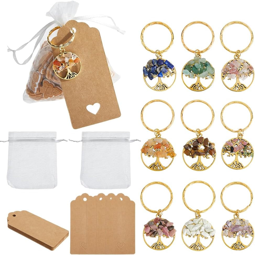 18 Sets Tree of Life Party Favors Silver Tree of Life Keychains ...