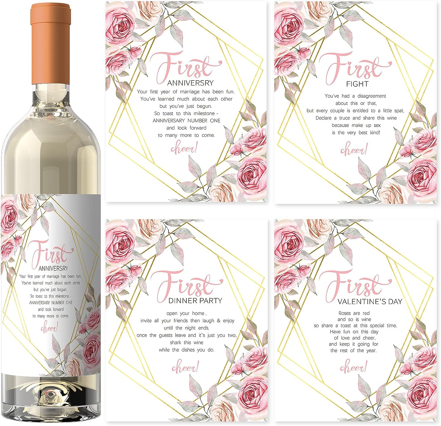 18 Sheet 9 Style Wedding Wine Bottle Label Stickers Wedding Gifts ...