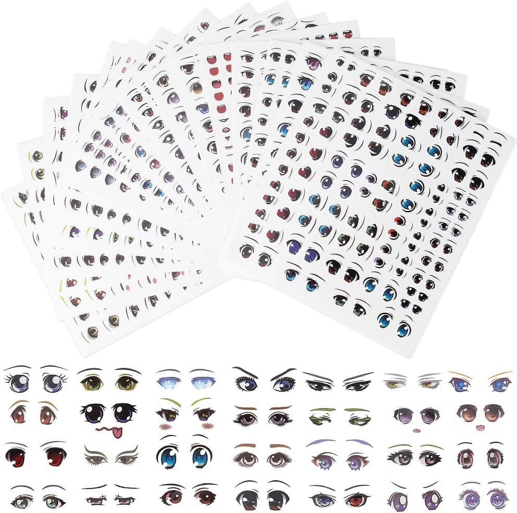 18 Sheets Cartoon Eye Stickers Wiggle Eye Labels Stickers Mixed Color ...