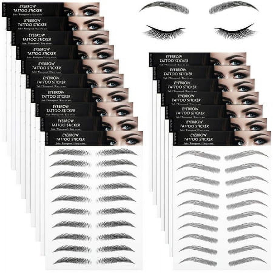18 Sheets Eyebrow Tattoo Stickers 4D Hair-Like Authentic brow tattoo ...