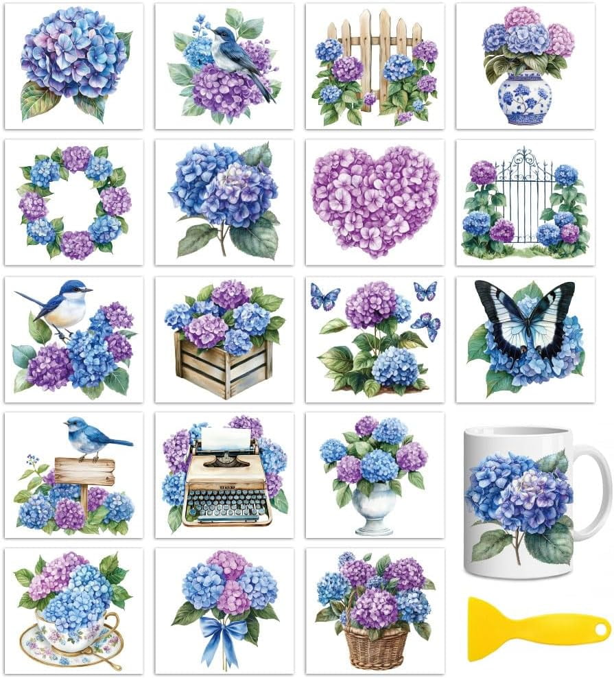 18 Sheets Rub On Transfers for Crafts Cold Transfers Stickers for Wood ...