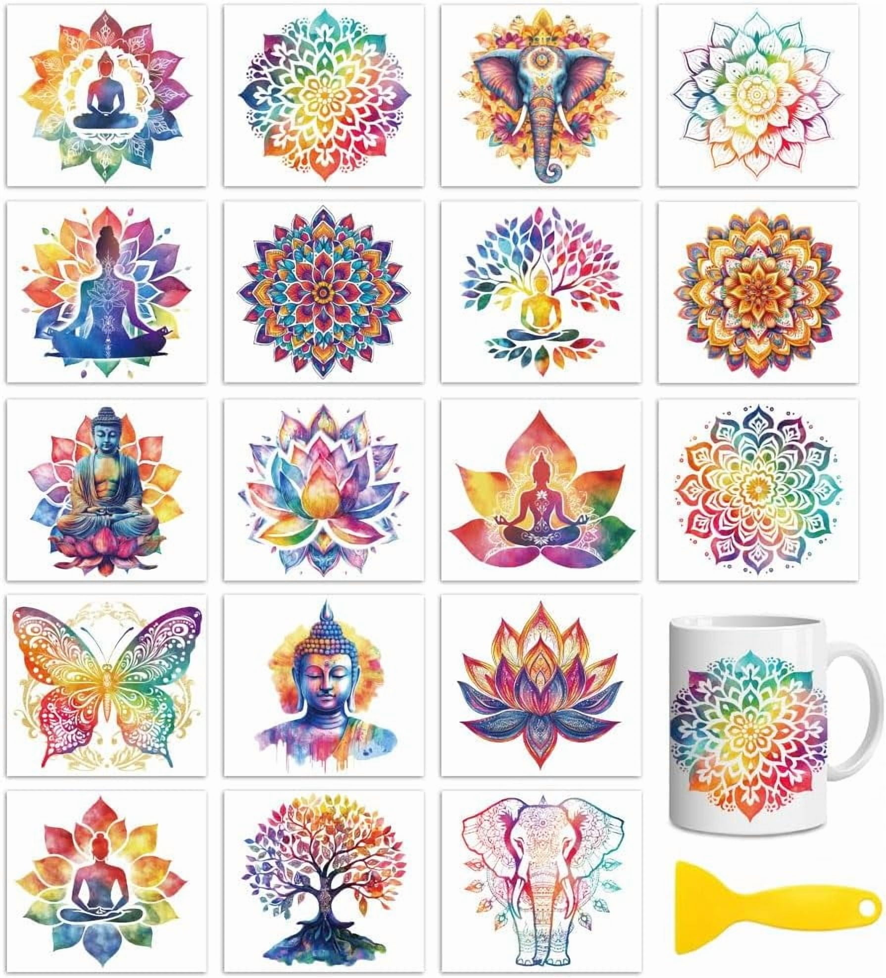 18 Sheets Rub On Transfers for Crafts Cold Transfers Stickers for Wood ...