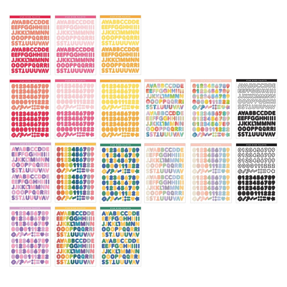 18 Sheets of Letter Stickers Alphabet Stickers Number Letter Stickers ...