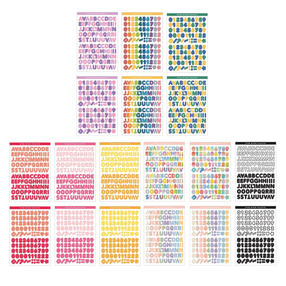 18 Sheets of Letter Stickers Alphabet Stickers Number Letter Stickers ...