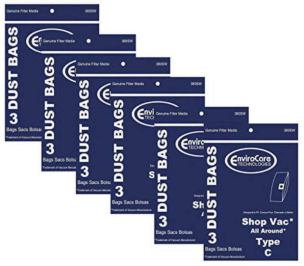 18 ShopVac Type C Wet/Dry Shop Vac Vacuum Bags SV-9066900 - Walmart.com