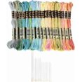 18 Skeins 6-Ply Polyester Embroidery Floss Stitch Threads with 16Pcs ...