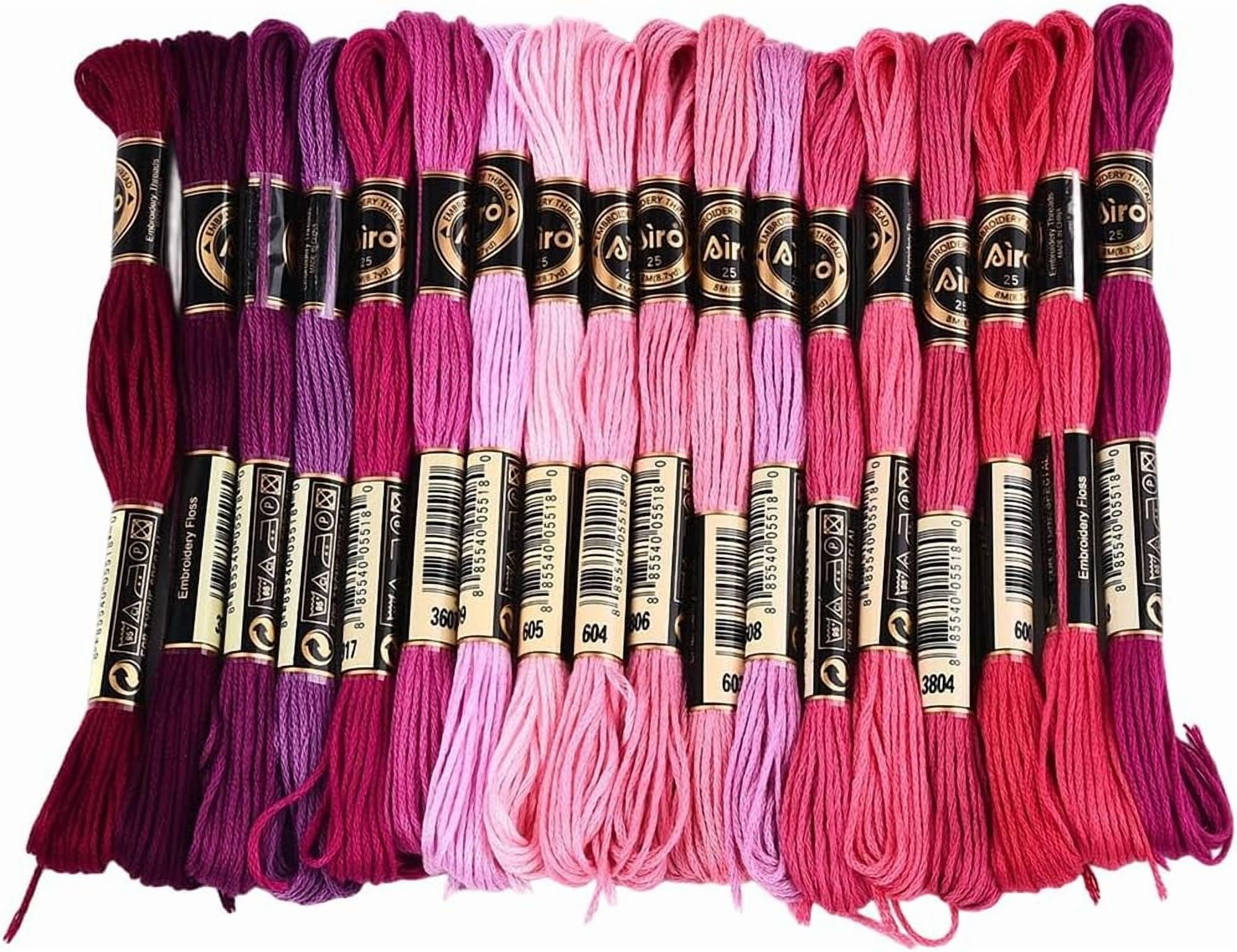 18 Skeins 6 Strands Pink Embroidery Floss Variegated Stitch Thread ...