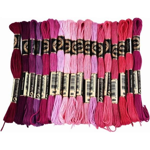 18 Skeins 6 Strands Pink Embroidery Floss Variegated Stitch Thread ...