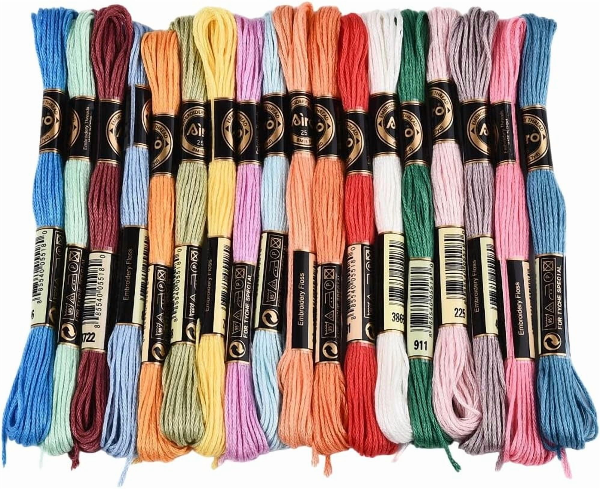 18 Skeins 6 Strands Rainbow Color Embroidery Thread Colorful Variegated ...