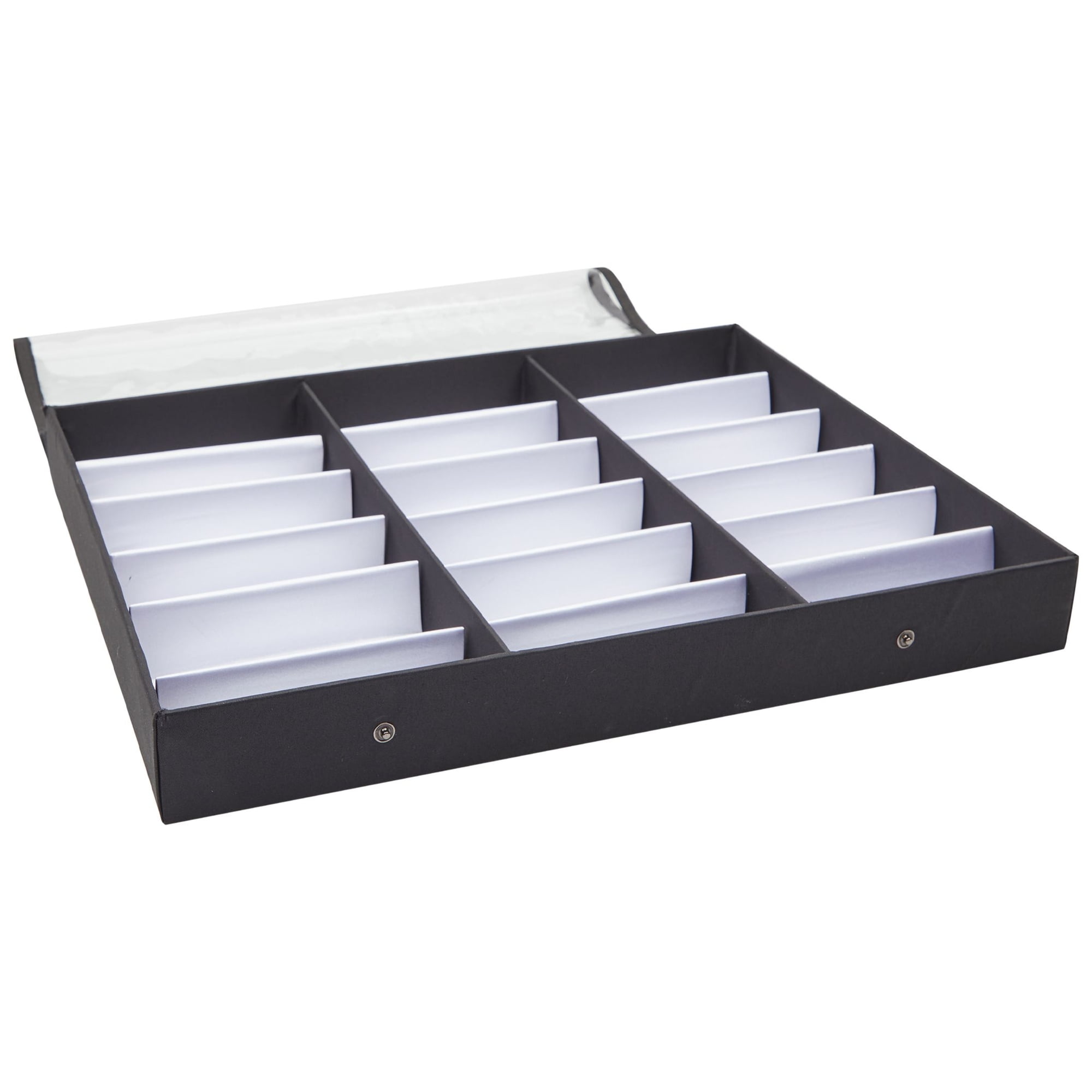 Eyeglass and Sunglass Holder Box - 18-Slot Display Organizer with Clear ...