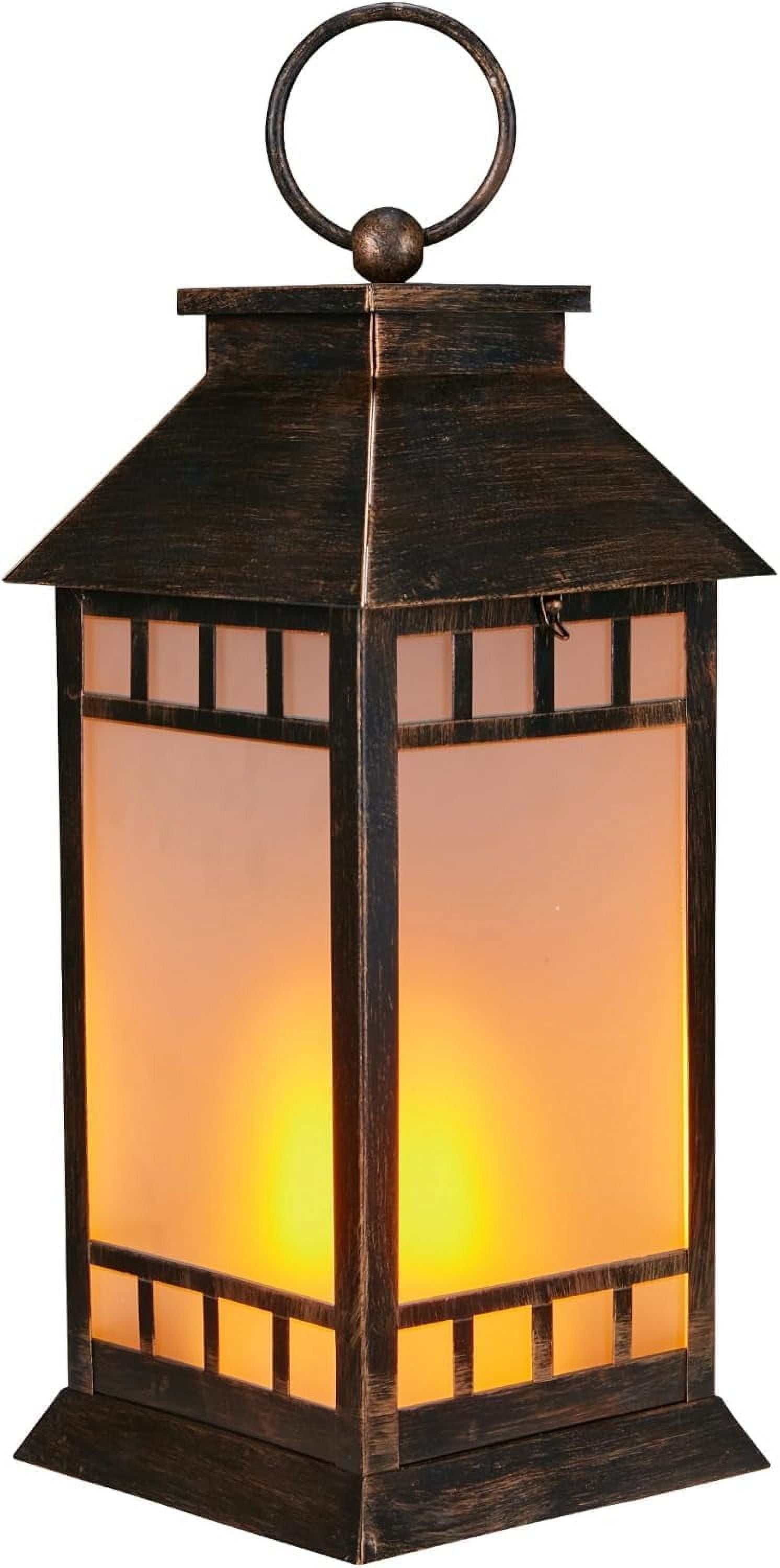 18'' Glass Solar Lantern Outdoor Waterproof, Large Hanging Solar ...
