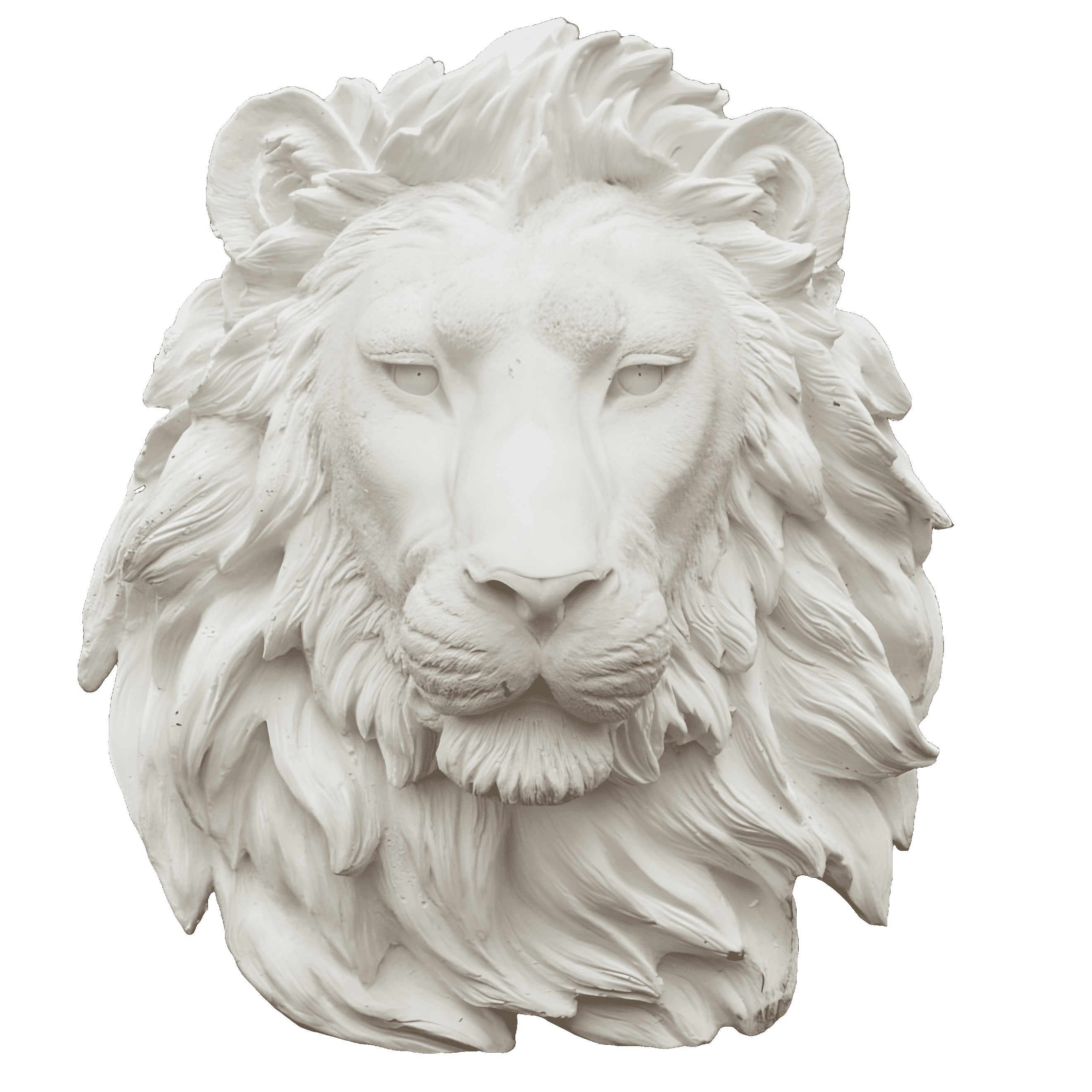 18" Solid Concrete Hanging Lion Head Statue, Weather proof Lion outdoor ...