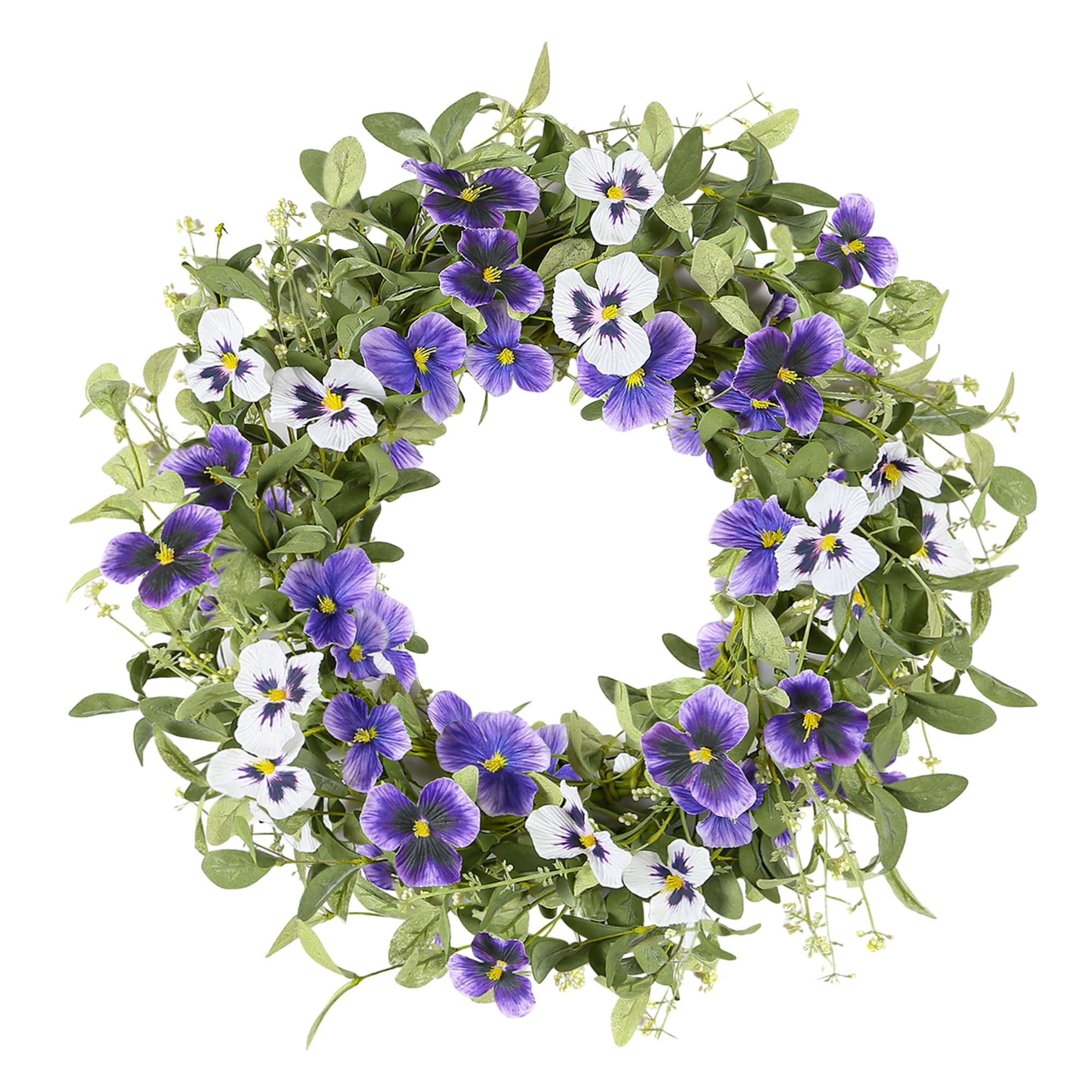 18" Spring Summer Wreaths For Front Door Artificial Floral Wreath With ...