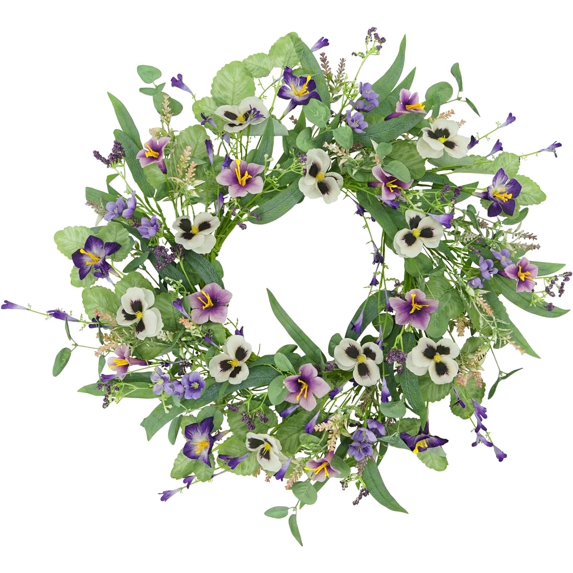 18" Spring Wreaths for Front Door Summer Wreath with Green Eucalyptus ...