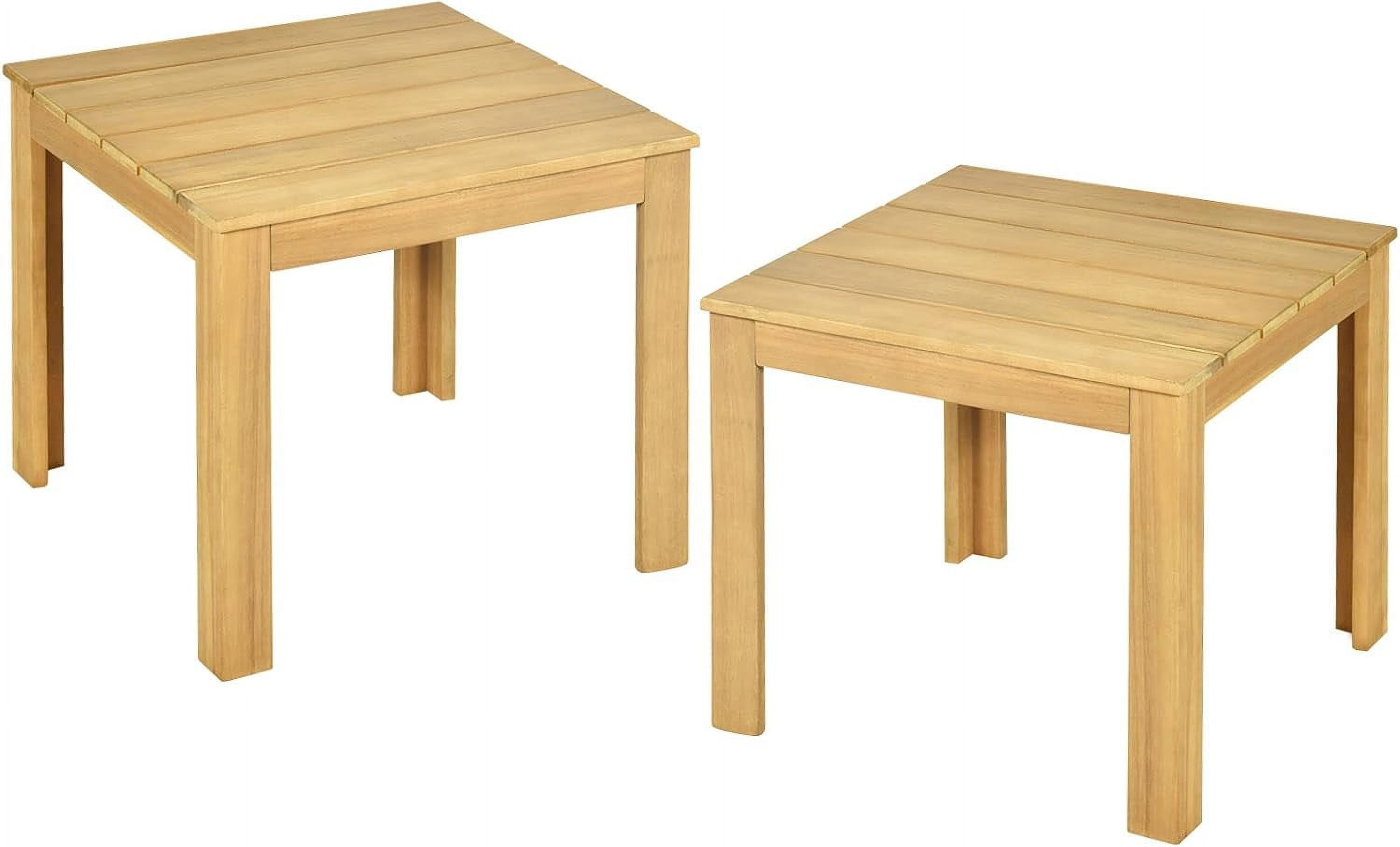 18” Square Patio Table, Acacia Wood Adirondack Side Table, Outdoor End ...