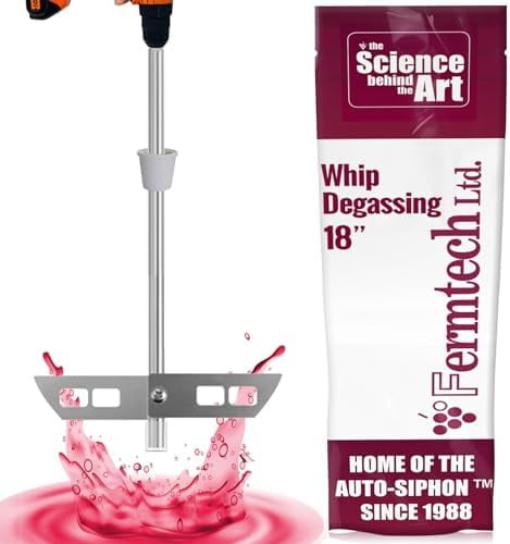 18" Stainless Steel Degassing Whip Stirrer Wand with Paddle for Wine ...