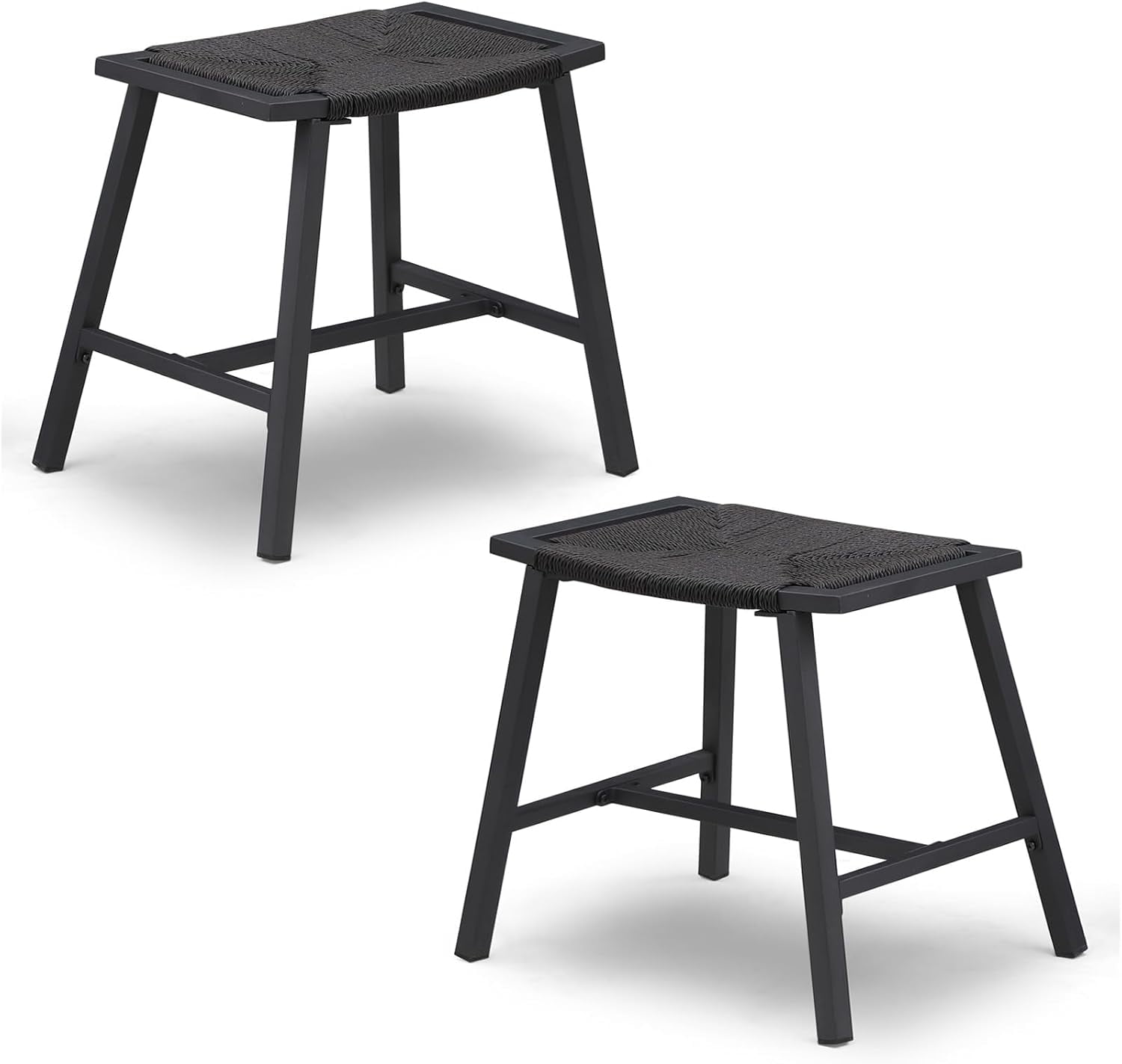 18" Stools Set of 2, Dining Table Height Chairs Short Stools, Backless ...