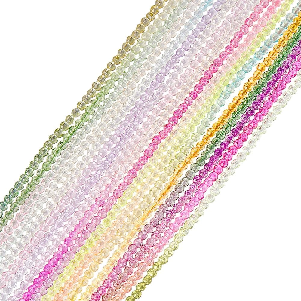 18 Strands 18 Colors Transparent Gradient Color Glass Beads Strands ...
