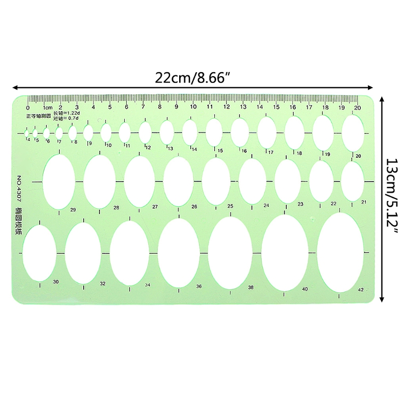 18 Styles rulers Green Plastic Circles Geometric Template Ruler Stencil ...