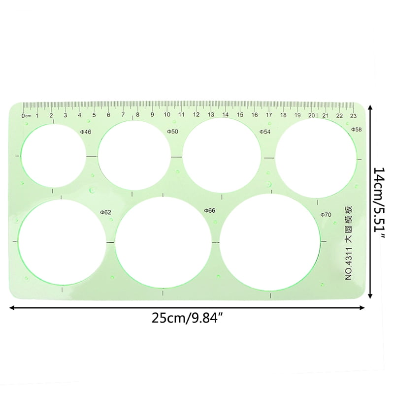 18 Styles rulers Green Plastic Circles Geometric Template Ruler Stencil ...