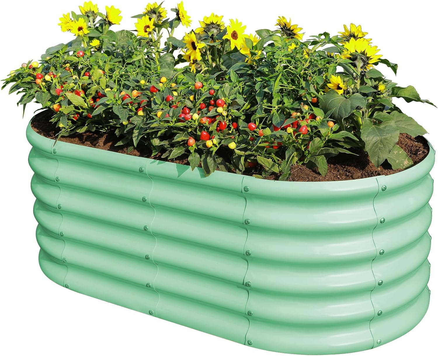 18“ Tall 4×2ft Galvanized Raised Garden Bed Kit, Galvanized Planter ...
